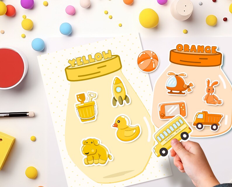 Color Matching Jar Activity for Kids Toddler Printables Toddler Busy ...