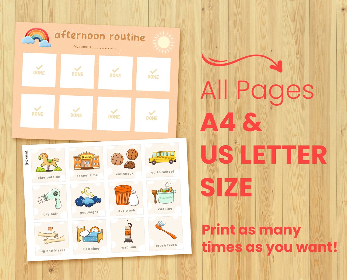 Chore Chart for Kids - Daily Routine Cards - Homeschool Montessori ...