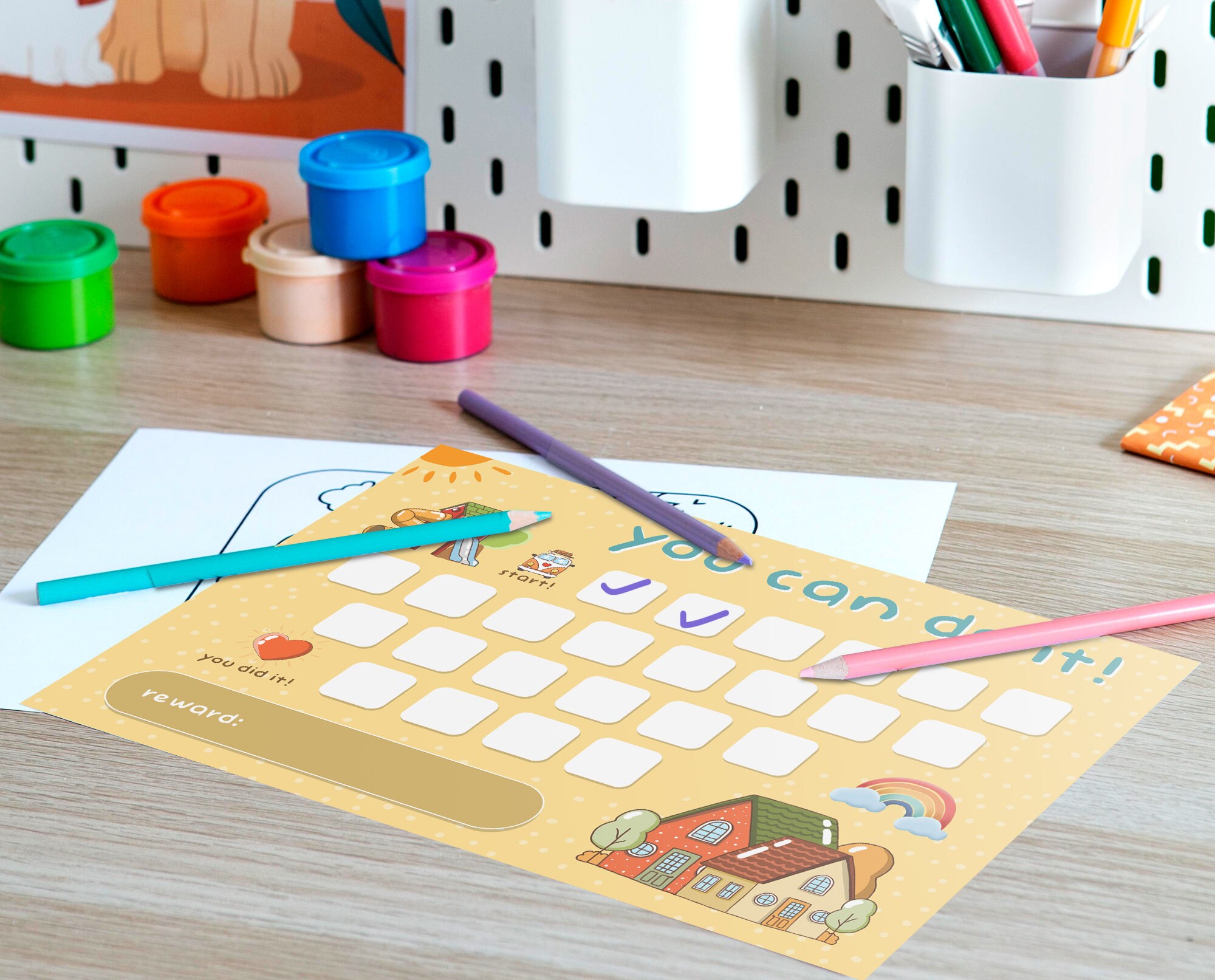 Reward Chart Printable Kids Routine Chart Toddler Routine Chore Chart ...