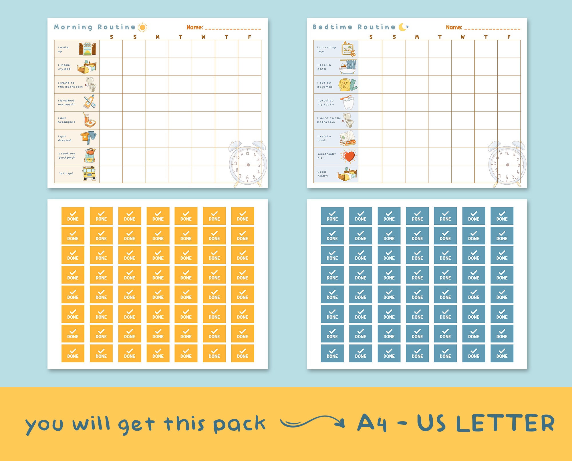 Weekly and Daily Chore Chart Printable - Weekly Chore Schedule - Weekly ...
