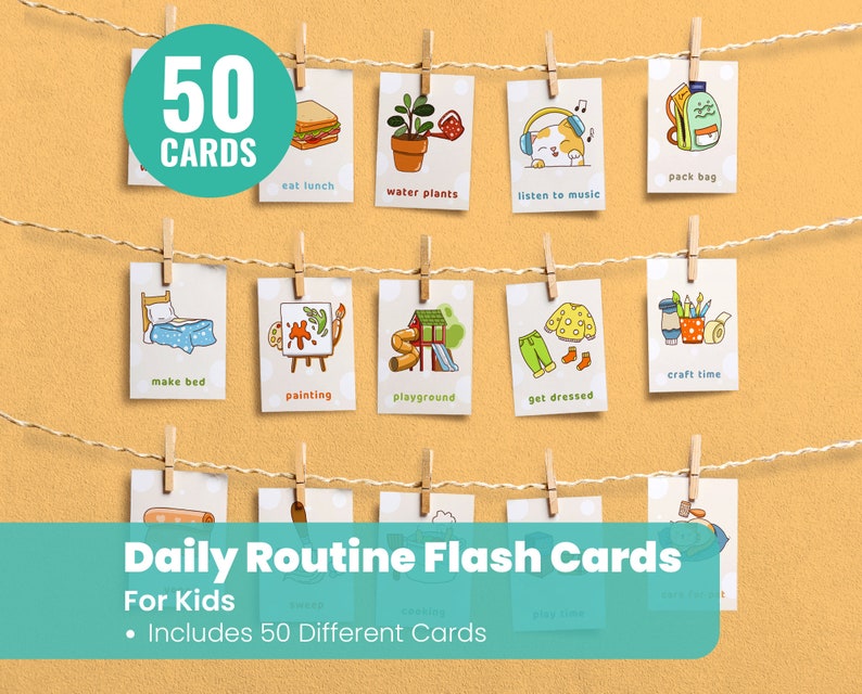 Daily Routine Flashcards - Toddler Routine Chart Visual Schedule for ...