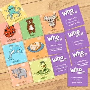 Printable Who Am I Card Game Bundle - Set of 3 - Preschool Kids ...