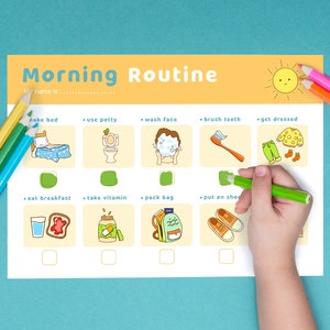 Printable Kids Daily Chore Chart - Homeschool Montessori - Colorful and ...