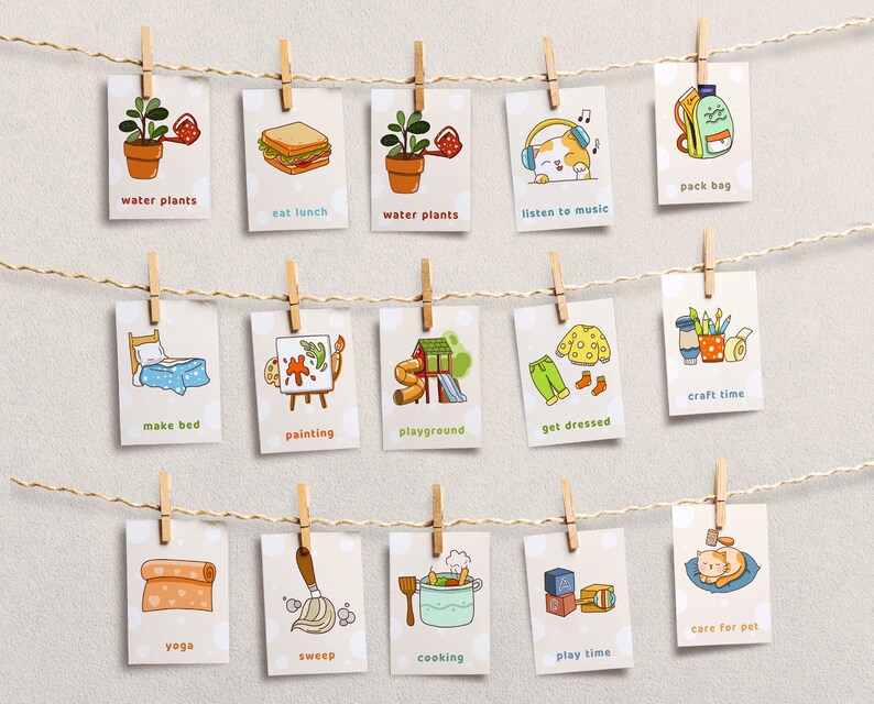 Daily Routine Flashcards - Toddler Routine Chart Visual Schedule for ...