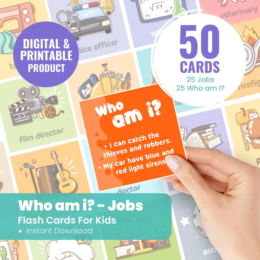 Learn and Play - Printable Jobs Flash Card Games - Preschool Kids ...