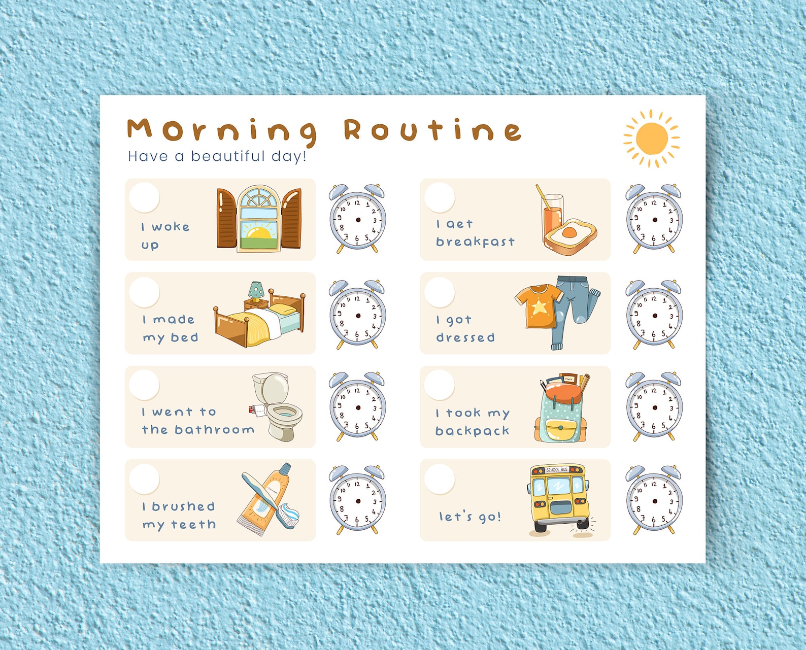 Daily Chore Chart - Kids Daily Routine Chart - Colorful and Printable ...