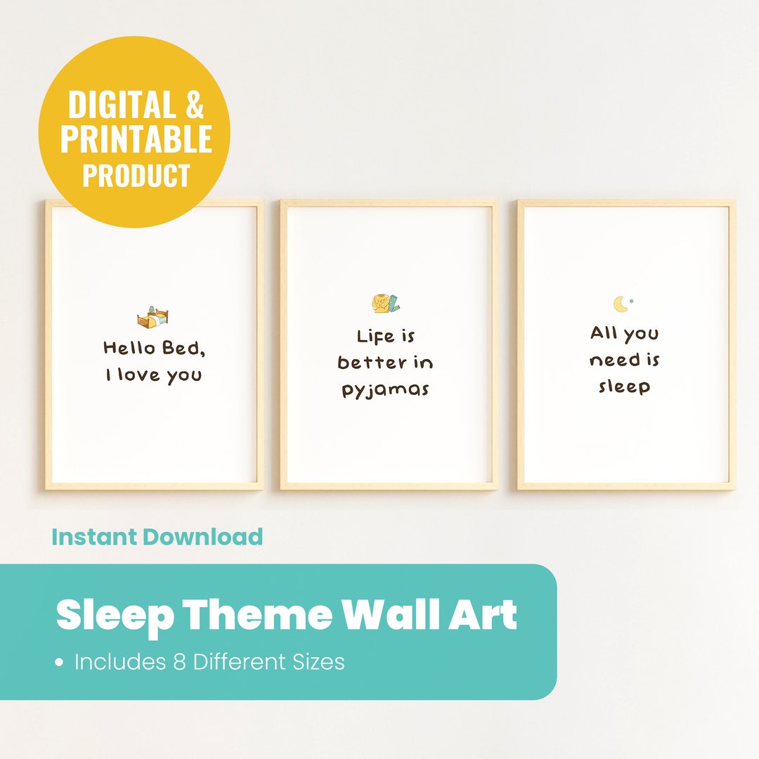 Sleep Theme Wall Art - Above Bed Art - Bedroom Decor - Over the Bed ...