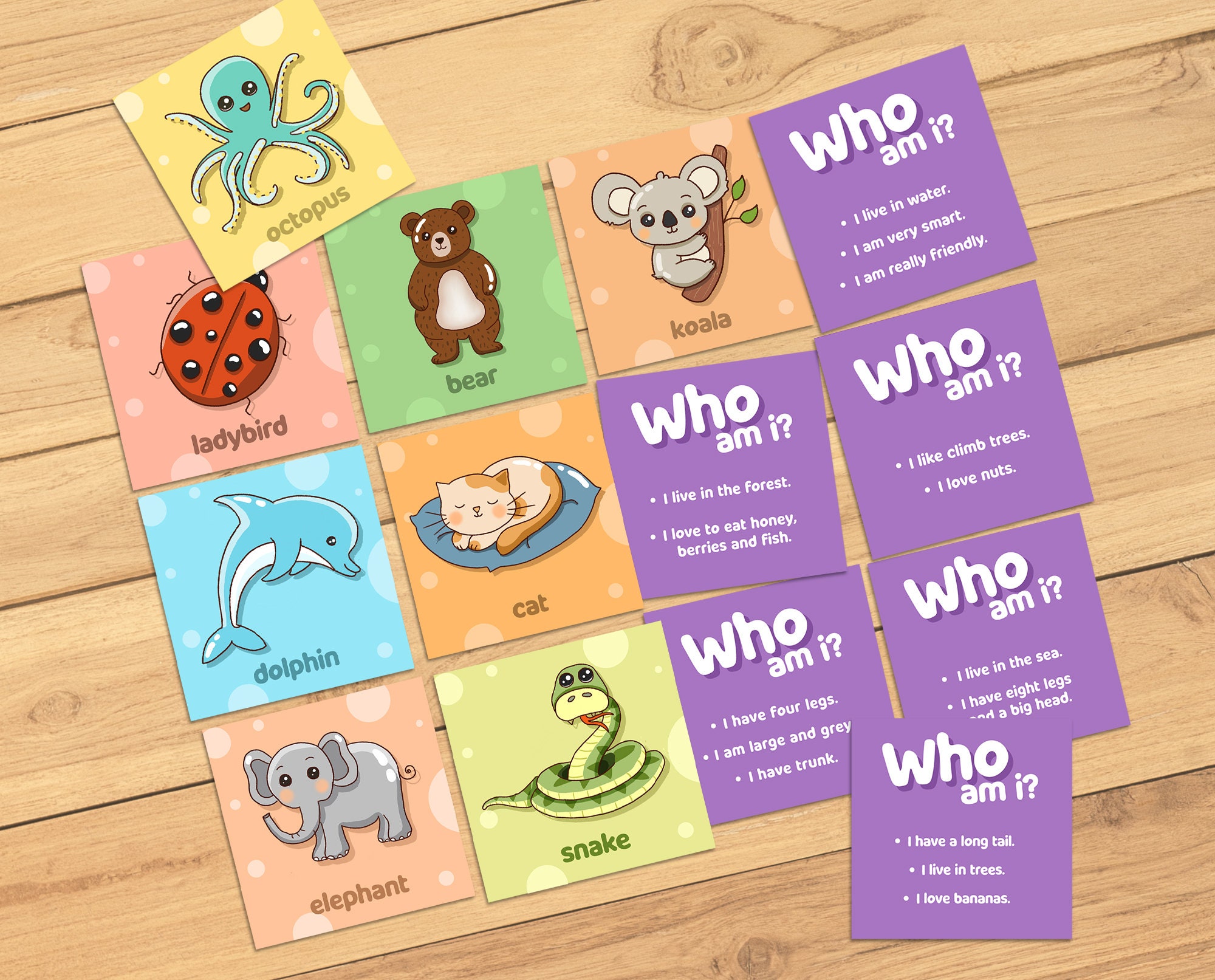 Printable Custom Card Game Bundle Preschool Kids Activity Montessori ...