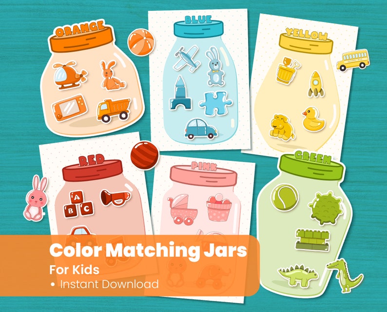 Color Matching Jar Activity for Kids Toddler Printables Toddler Busy ...