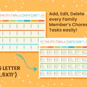 Family Daily Chore Chart - Responsibility Chart - Family Planner ...