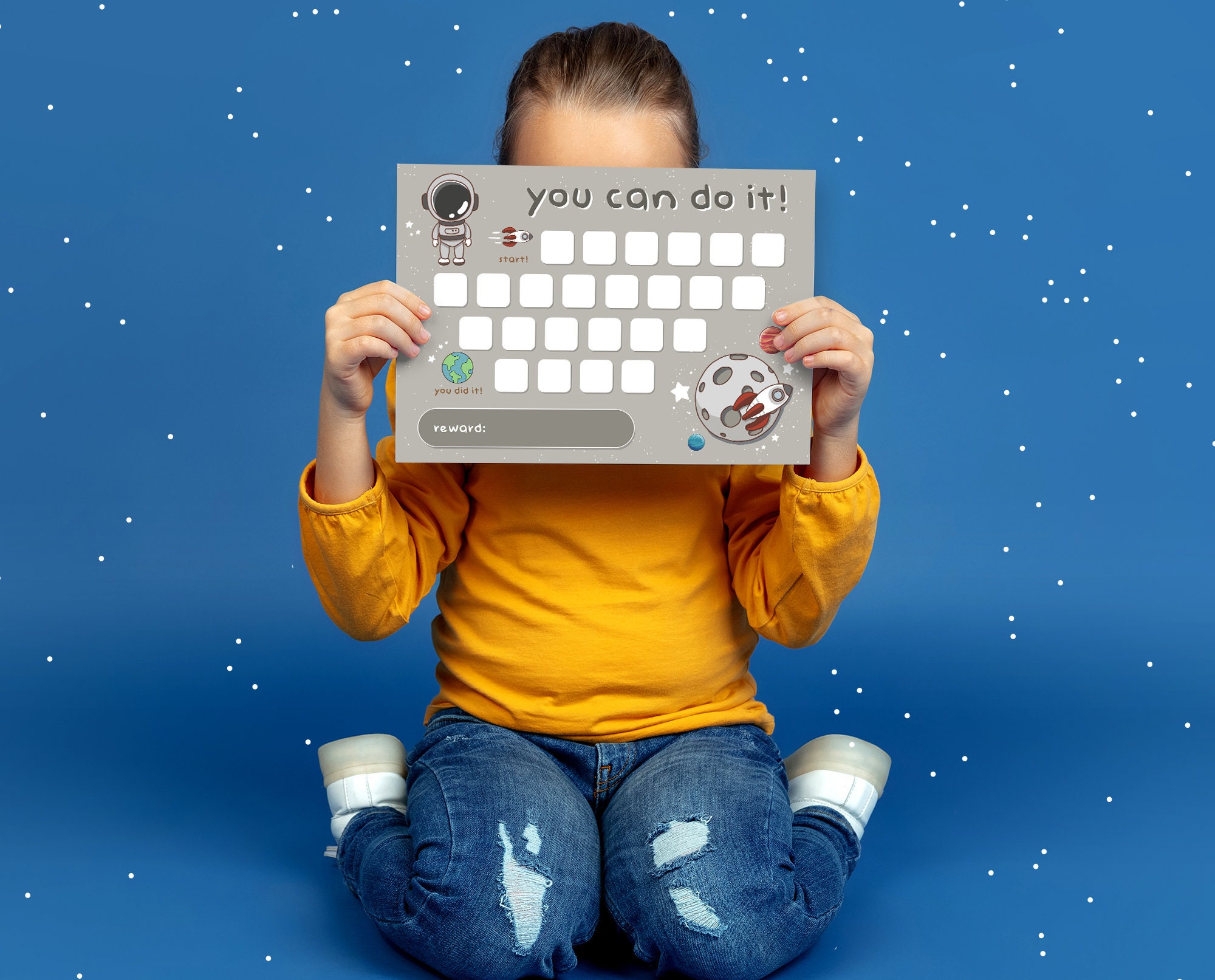 Reward Chart - Space Themed Kids Behavior Tracker - Chore Chart ...