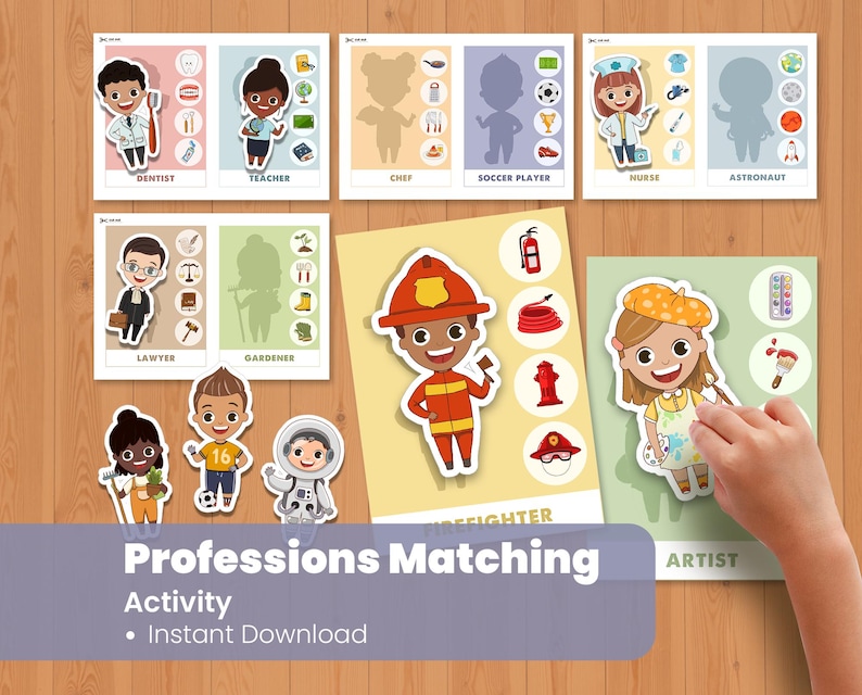 Professions Matching Game - Montessori Sorting Game - Toddler Learning ...