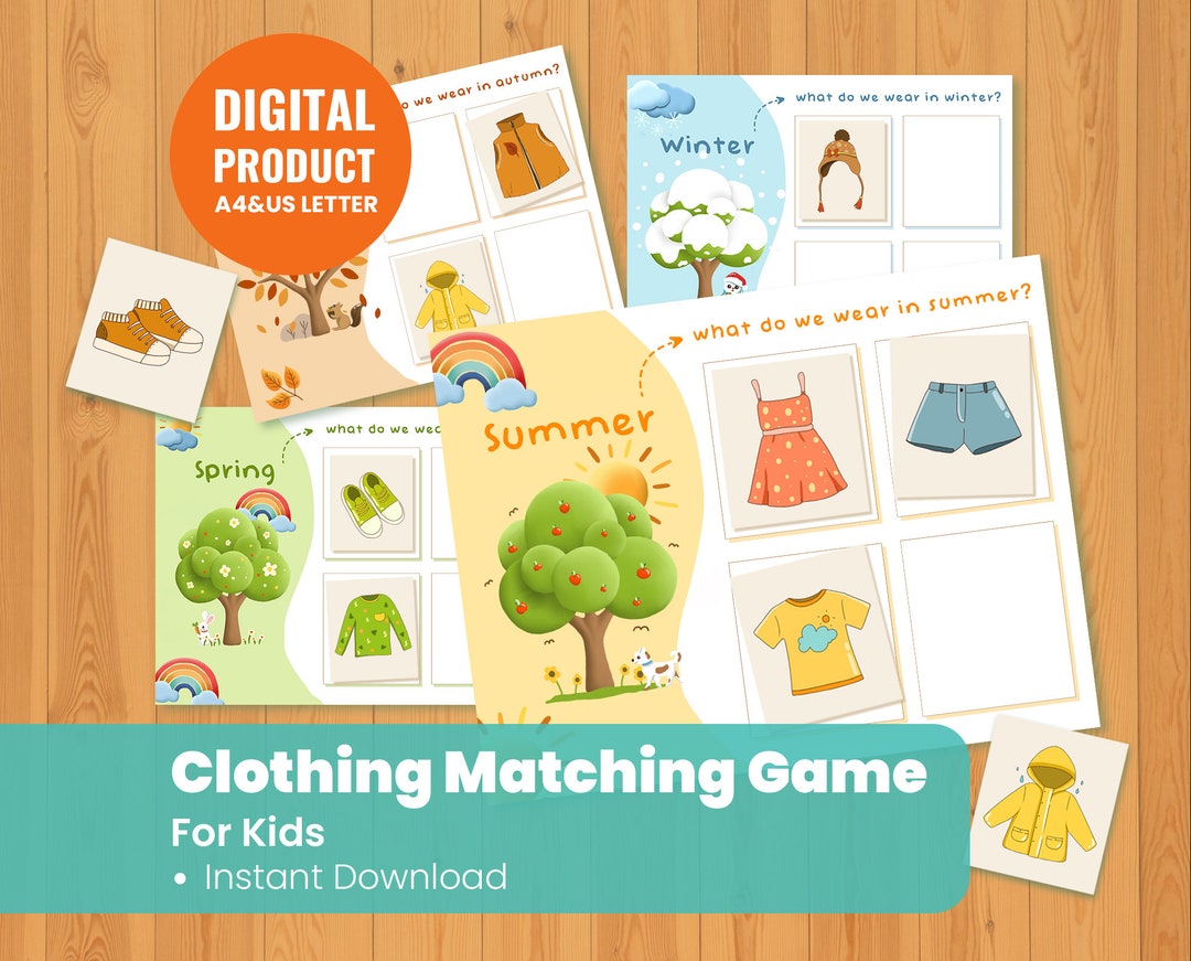 Clothes Matching Activity - Busy Book Pages - Educational Preschool ...