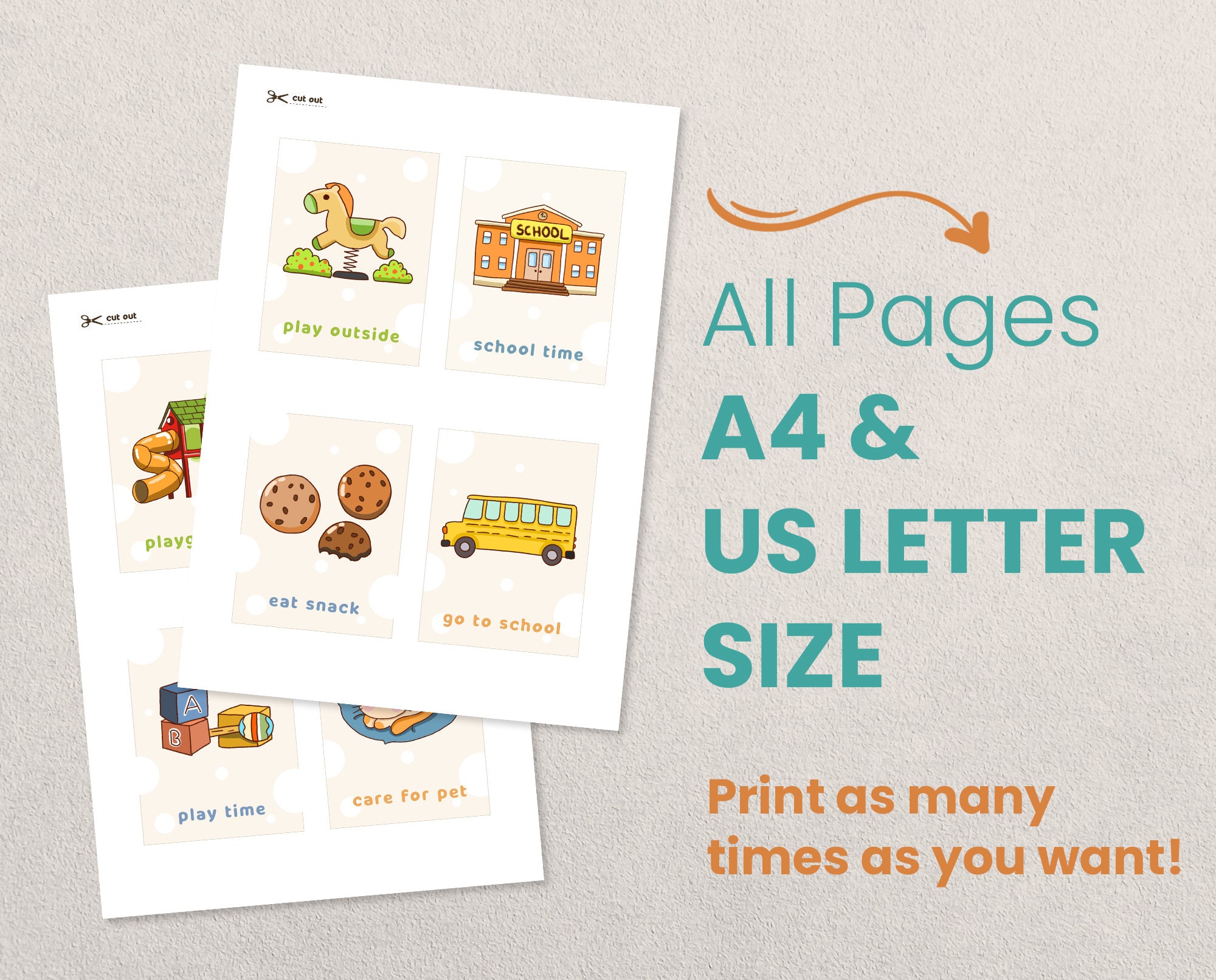 Daily Routine Flashcards - Toddler Routine Chart Visual Schedule for ...