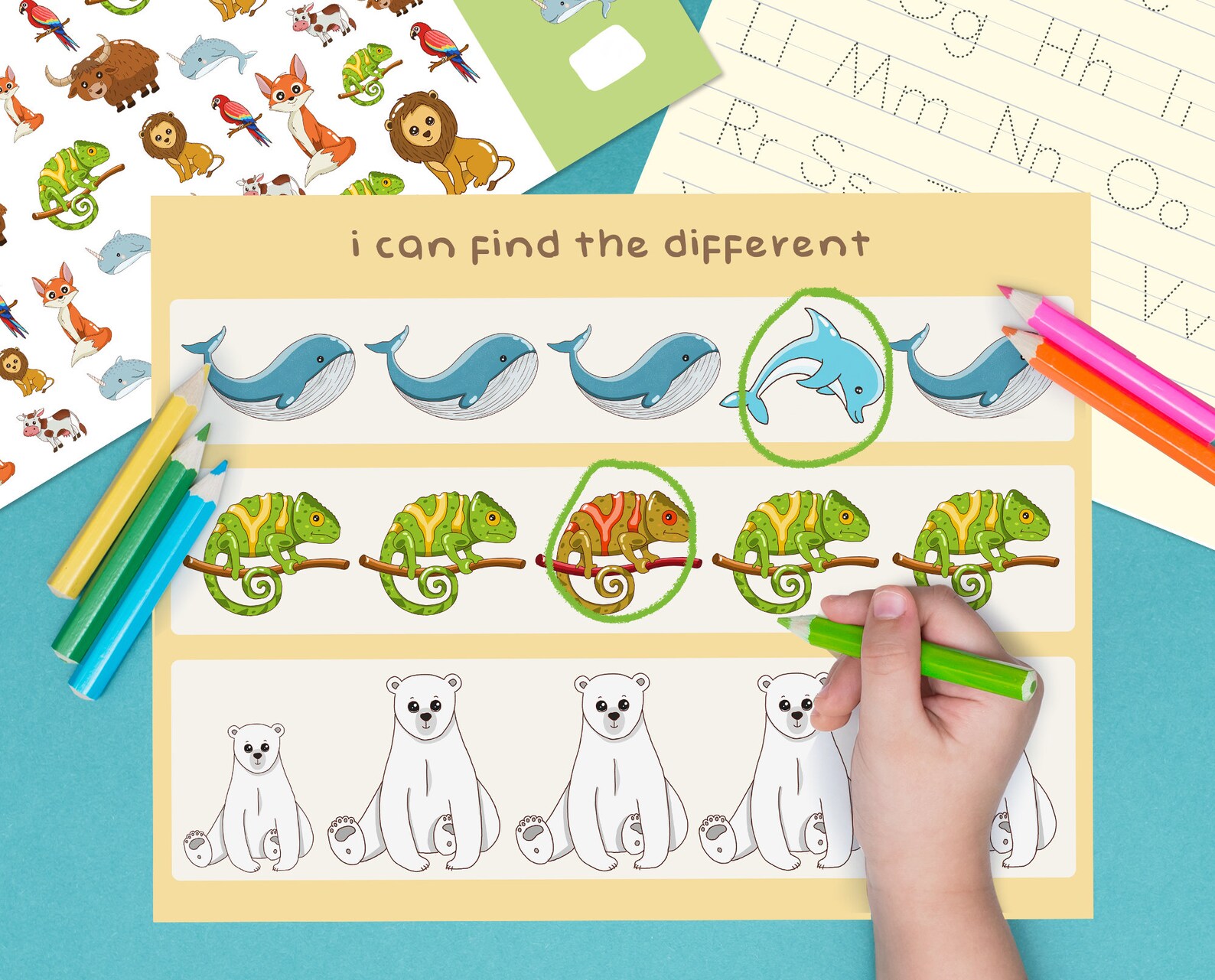 Toddler Busy Book Animal Theme Printable Learning Binder Kids Activity ...