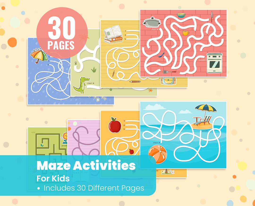 Maze Activity Book - Labyrinth Games Preschool Activity Book - Toddler ...