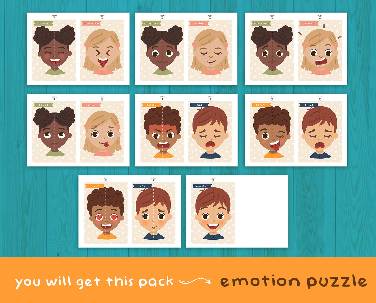 Emotions Activity Bundle - Toddler Emotions Chart - Homeschool Activity ...