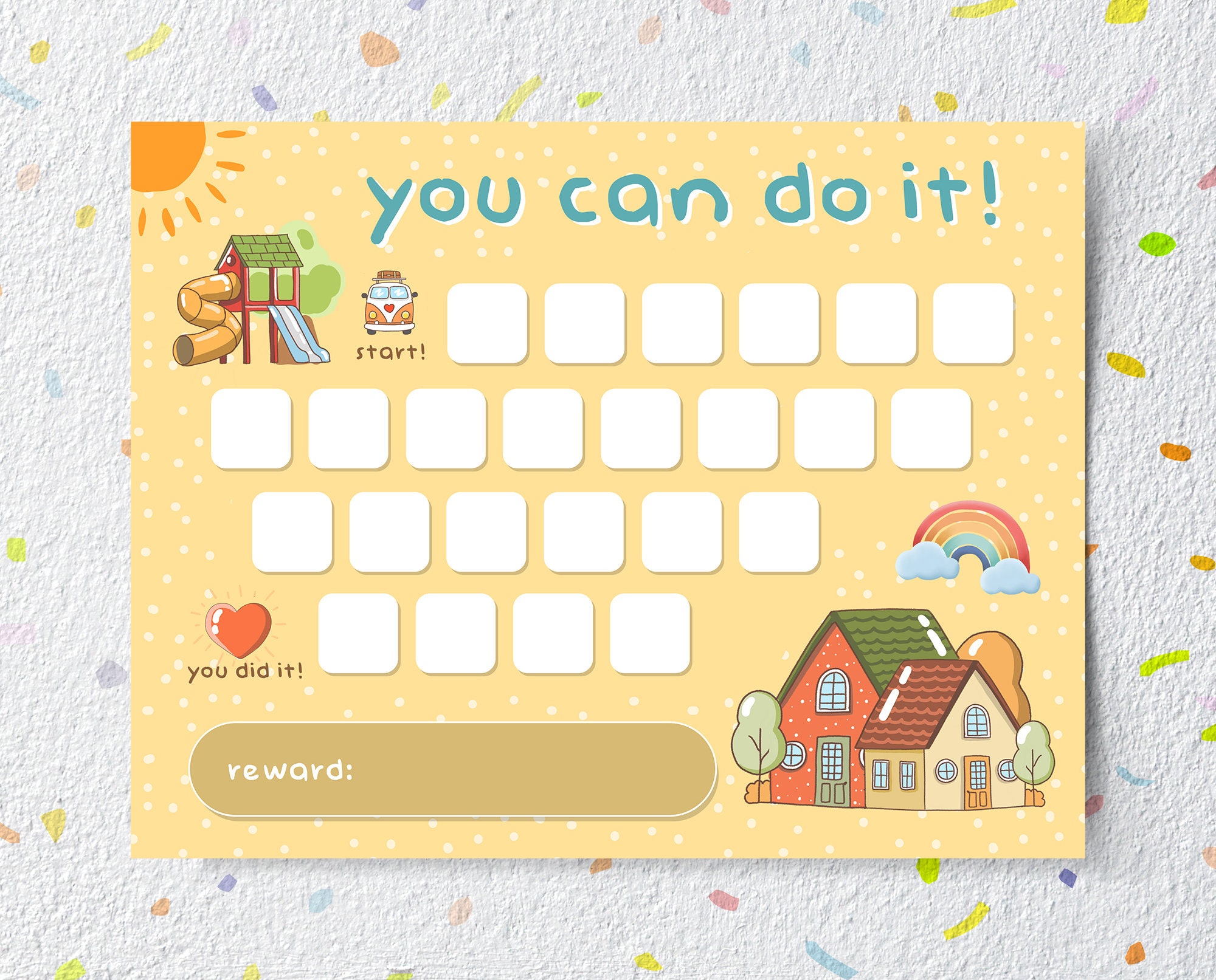 Reward Chart Printable Kids Routine Chart Toddler Routine Chore Chart ...