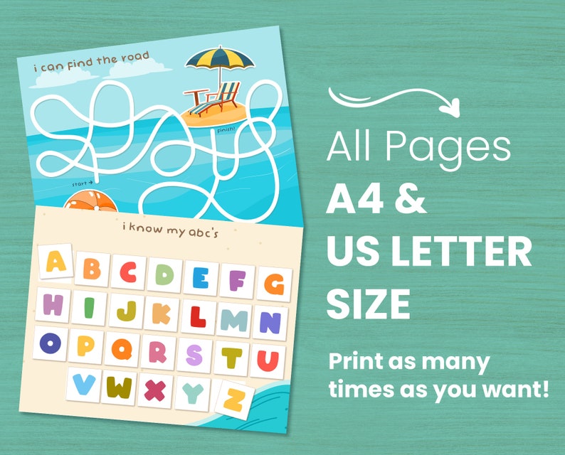 Summer Busy Book - Printable Preschool Activity Book - Toddler Learning ...