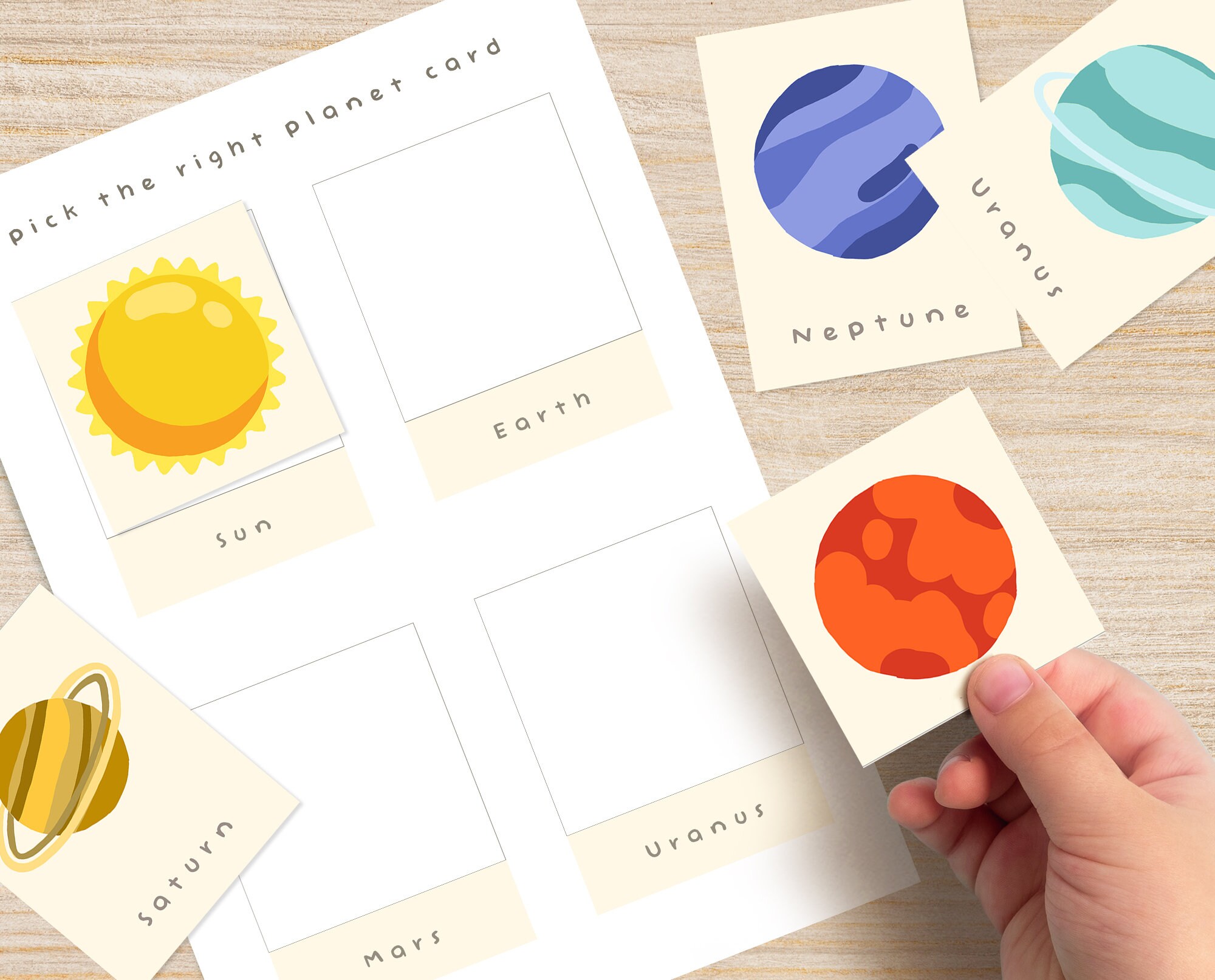 Solar System Flashcards Learn and Fun Printable Montessori Materials ...