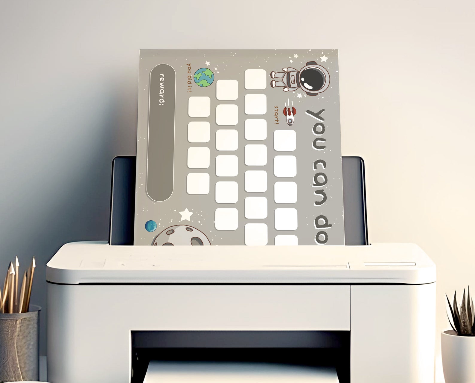 Reward Chart - Space Themed Kids Behavior Tracker - Chore Chart ...