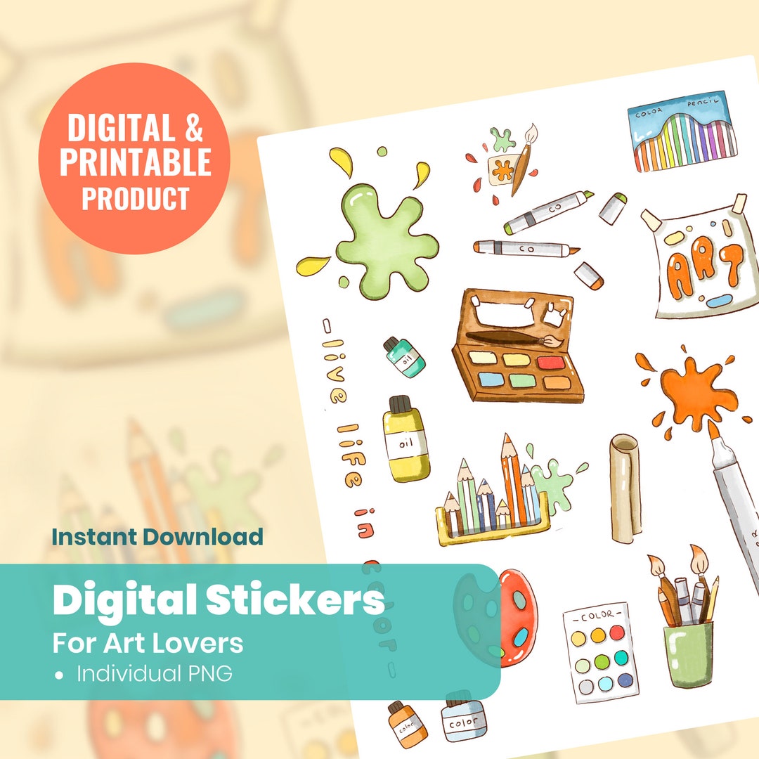 Printable Stickers Book for Planners – Cute Stickers – Art Sticker Pack ...