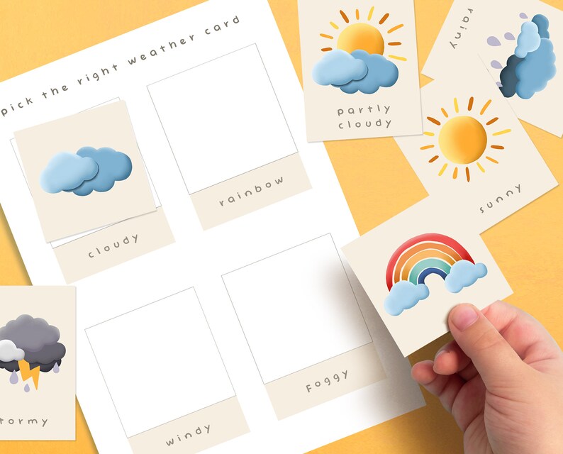Weather Flashcards - Homeschool Montessori - Toddler Flash Cards ...