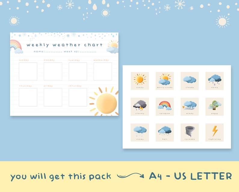 Weekly Weather Chart - Montessori Material - Weather Montessori ...
