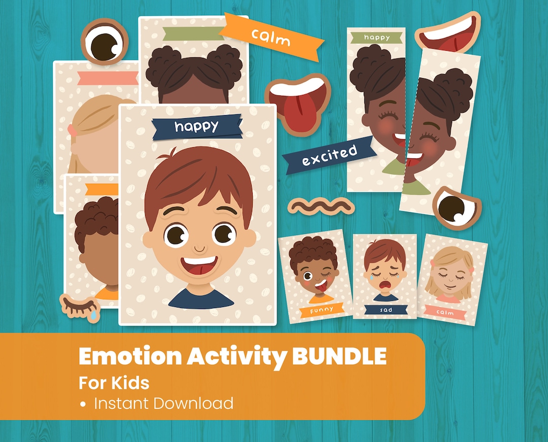 Emotions Activity Bundle - Toddler Emotions Chart - Homeschool Activity ...
