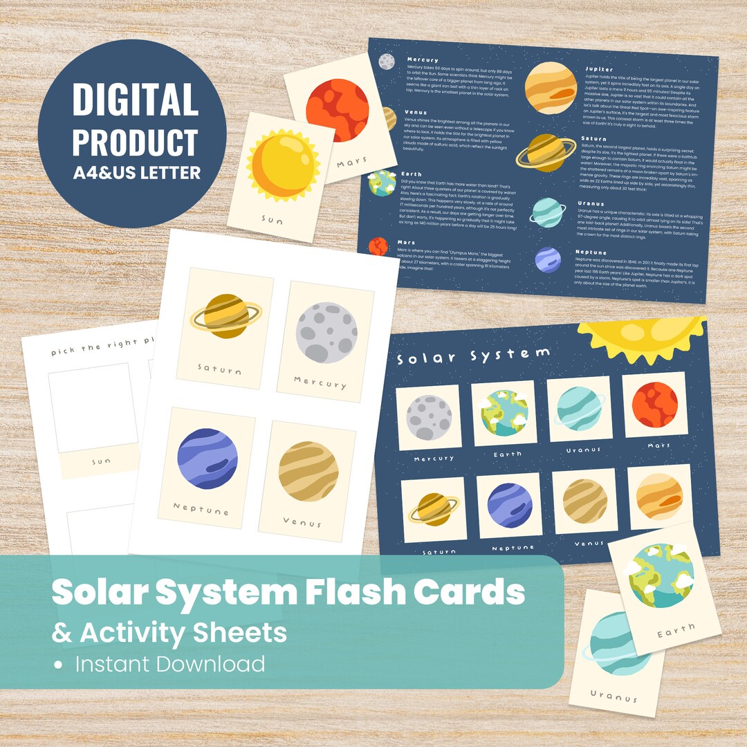 Solar System Flashcards - Learn and Fun - Printable Montessori ...
