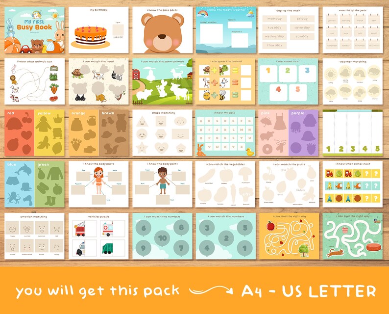 My First Busy Book - Toddler Busy Book - Preschool Workbook ...