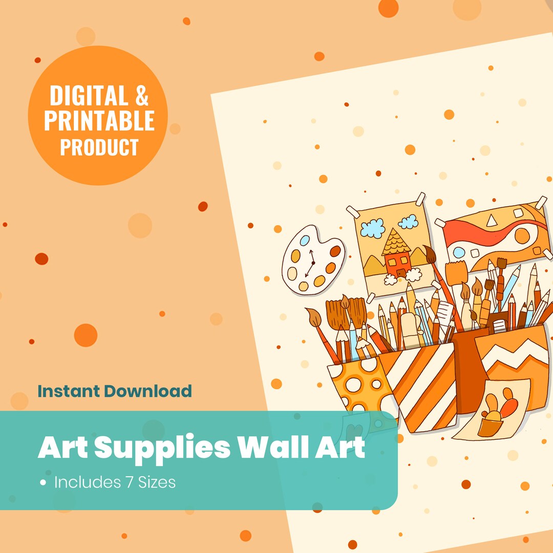 Printable Art Supplies Wall Decor - Instant Download - Perfect for Kids ...