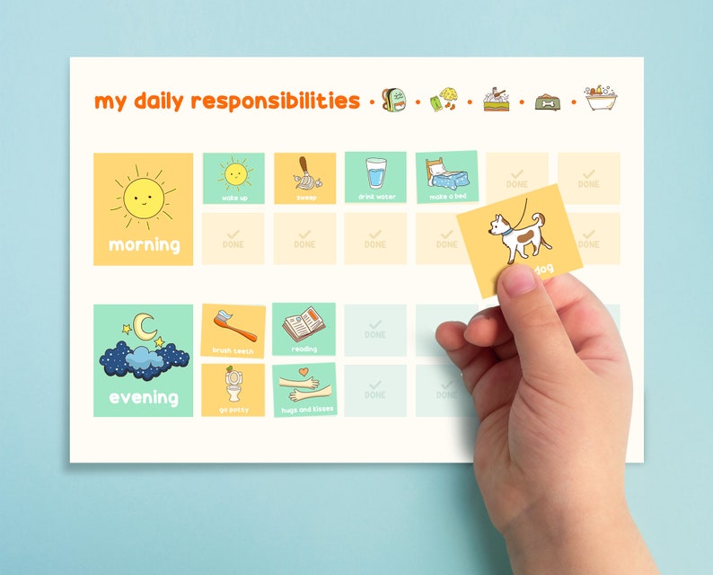 Daily Routine Printable Kids Chore Chart Daily Routine Printable Daily ...