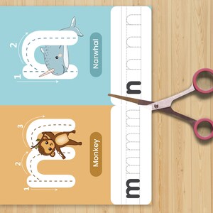 Educational Tracing Alphabet Worksheet for Kids - Animal Theme ...