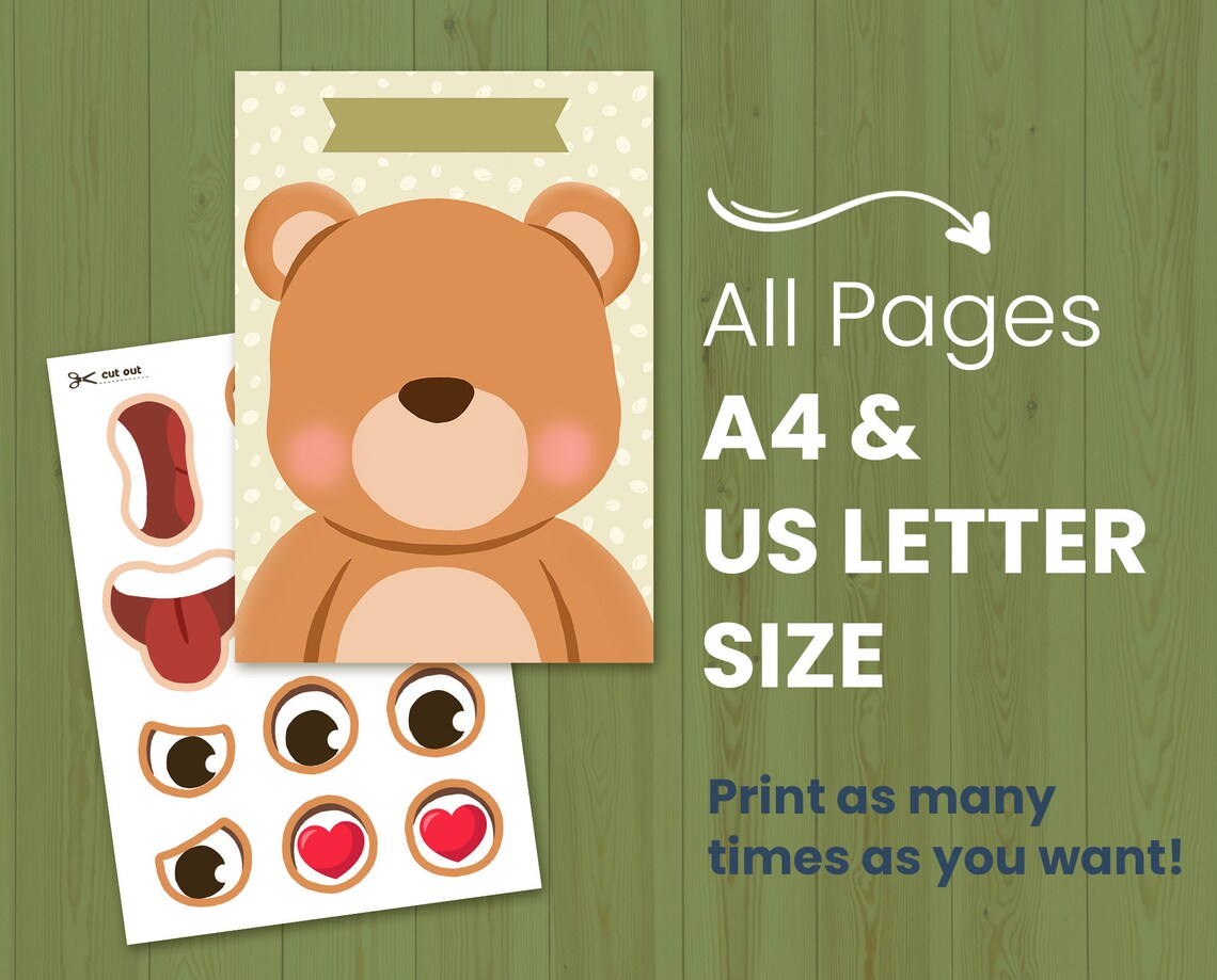 Teddy Bear Emotion Activity for Kids - Feeling Matching Game - Toddler ...