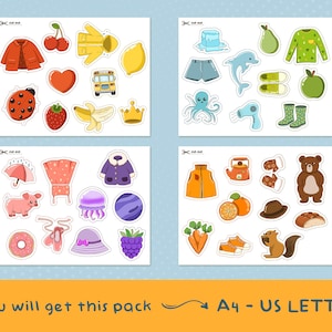 Color Sorting Matching Game - Toddler Busy Book Page - Quiet Book Page ...