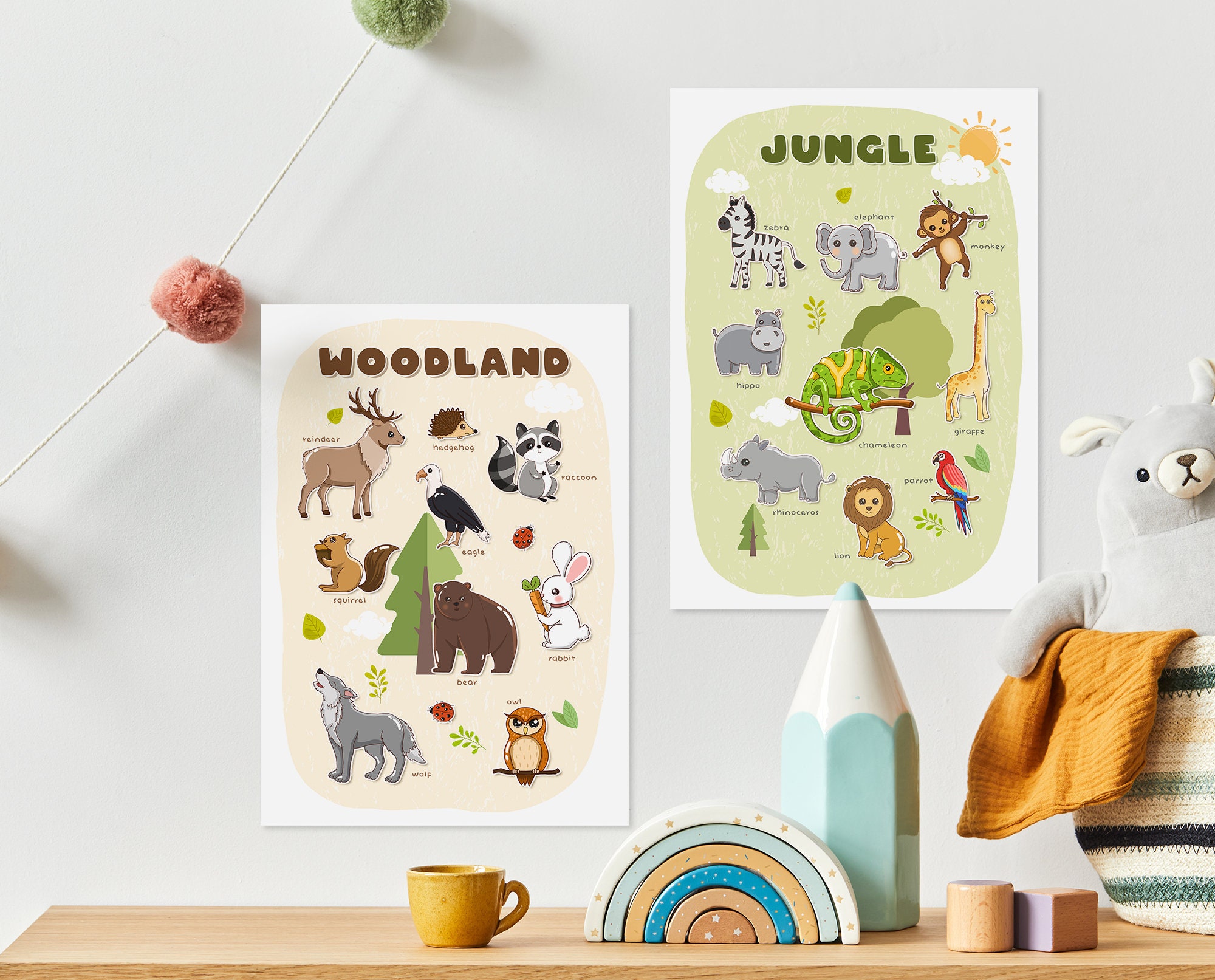 3 Educational Animals Posters - Educational Printable Classroom Decor ...