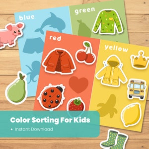 Color Sorting Matching Game - Toddler Busy Book Page - Quiet Book Page ...