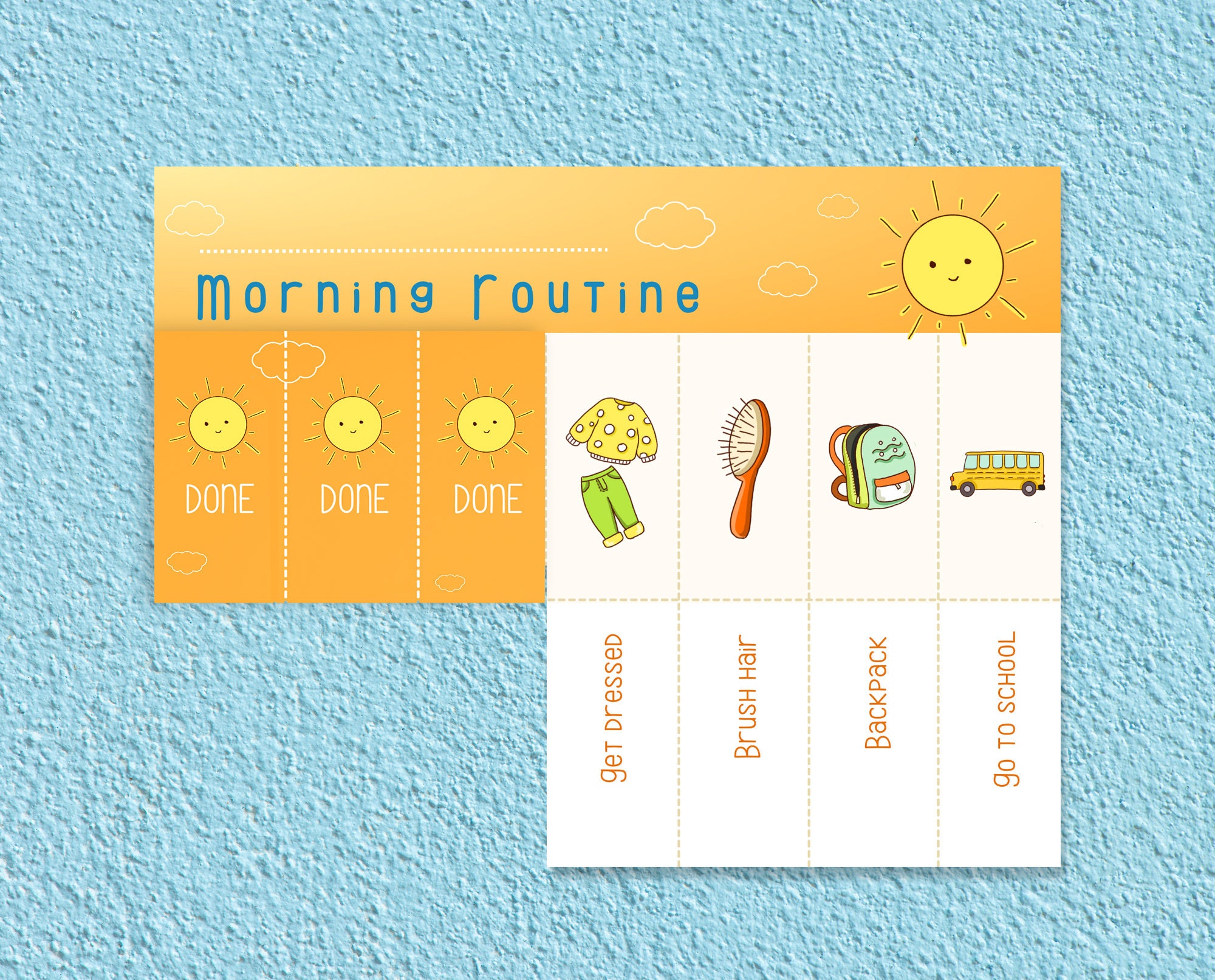 Printable Kids Daily Chore Chart Homeschool Montessori Colorful and ...