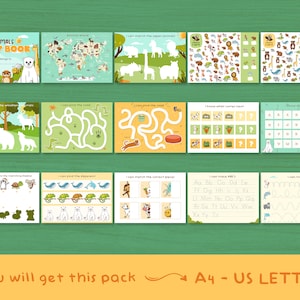 Toddler Busy Book - Animal Theme - Printable Learning Binder - Kids ...