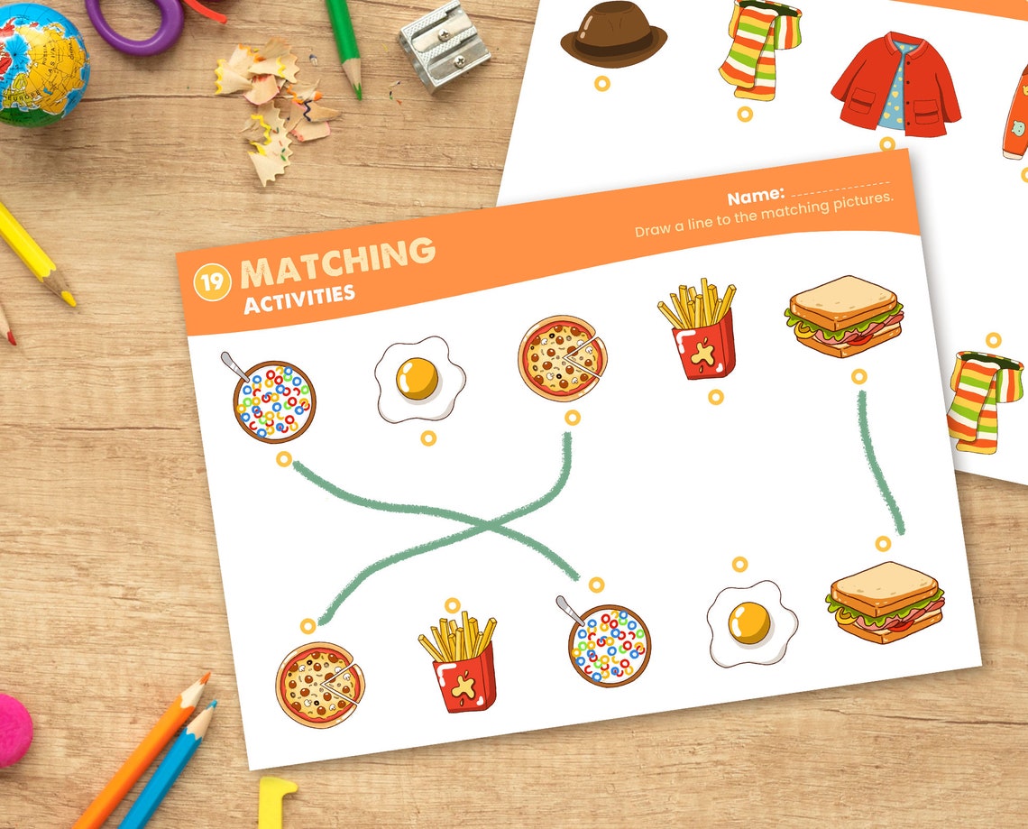 40 Pages Matching Activity Game Bundle - Sorting Matching Game ...