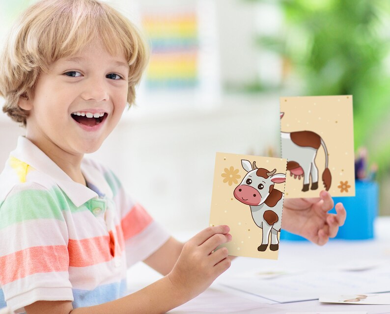 Animals Matching Game - Animals Game - Montessori Materials - Farm ...