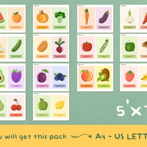 Fruits and Vegetables Flash Cards - Learning Flash Cards - Montessori ...
