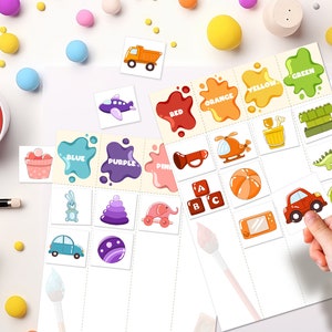 Color Sorting Activities Color Matching Games - Toddler Busy Book ...