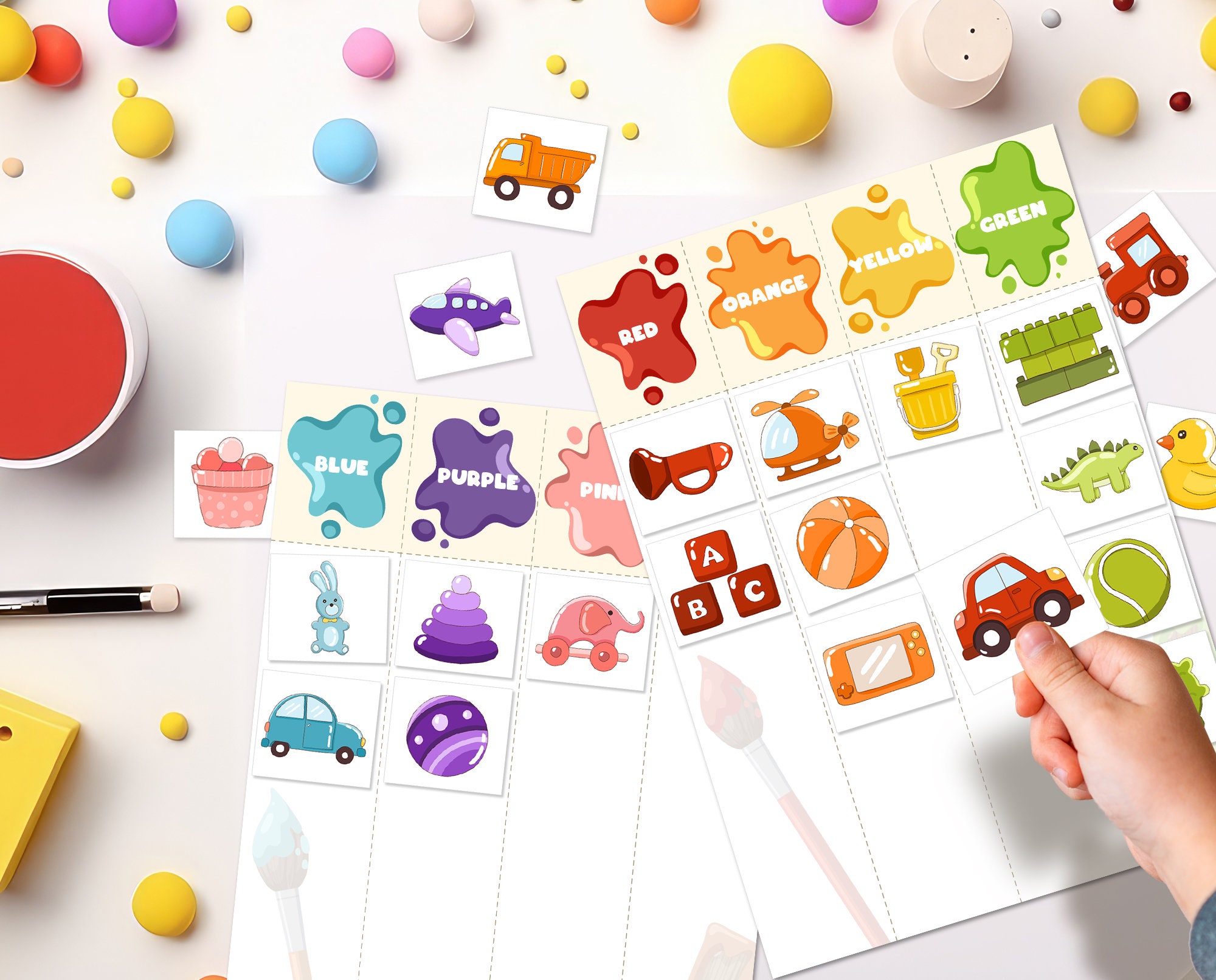 Color Sorting Activities Color Matching Games - Toddler Busy Book ...