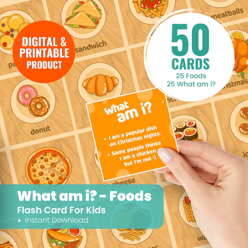 Learn and Play - Printable Food Flash Cards - Preschool Kids Activity ...