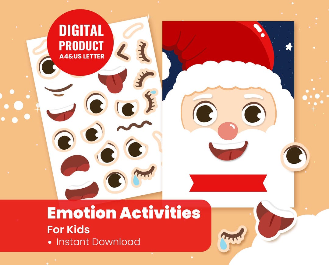 Santa Emotions Activity for Kids - Christmas Busy Book - Preschool ...
