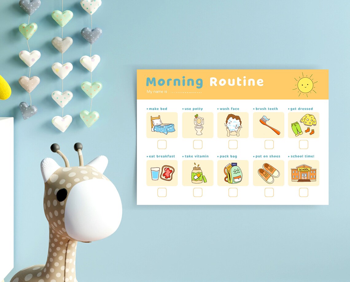 Printable Kids Daily Chore Chart - Homeschool Montessori - Colorful and ...