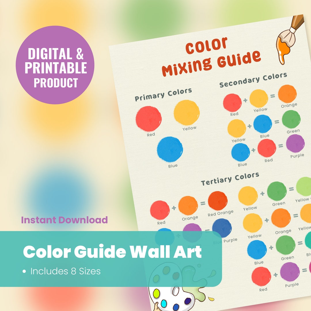 Vibrant Color Mixing Guide Wall Art for Kids - Classroom Decor ...