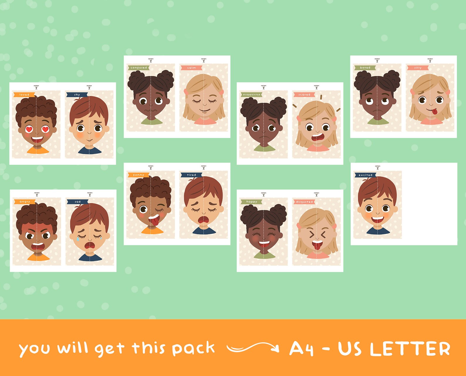 Emotions Puzzle - Feeling Matching Games - Puzzles for Kids - Toddler ...